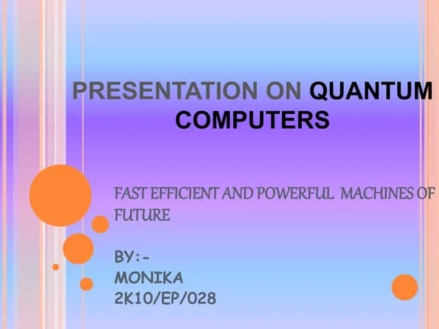 Quantum Computing Presentation 200115 Quantum Computing Ppt