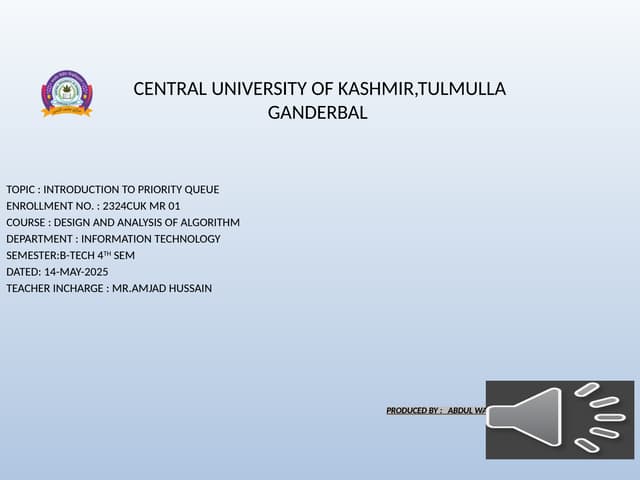 Priority Queue Presentation Data Structure Algorithms Pptx
