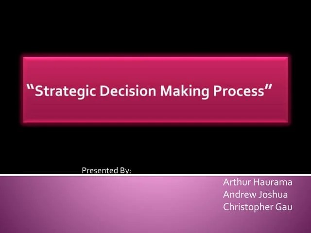 Strategic Decision Making Pptx