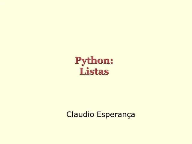 Programando Em Python Listas Pdf