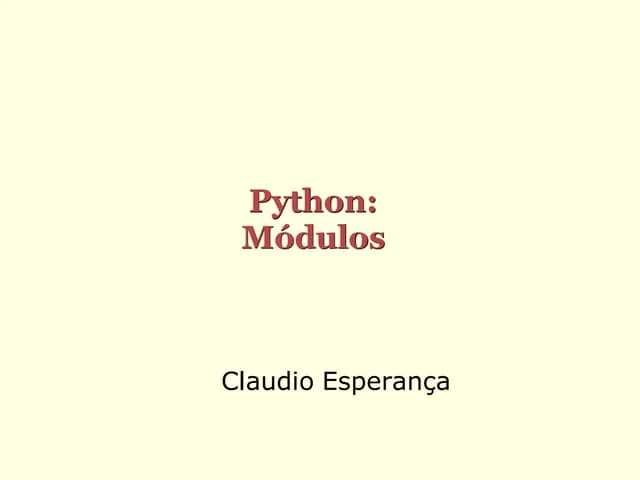 Programando Em Python Modulos Pdf