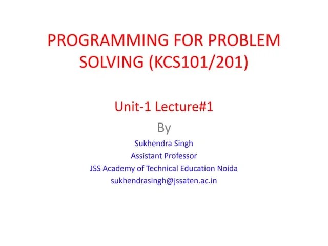 Introduction To Computer Programming Ppt