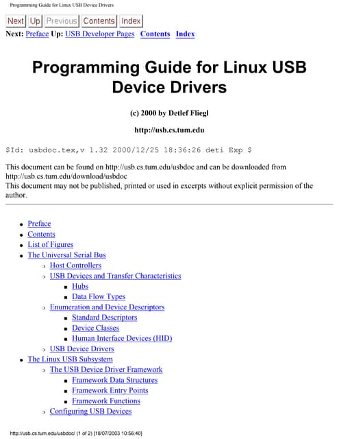 Programming Guide For Linux Usb Device Drivers Pdf