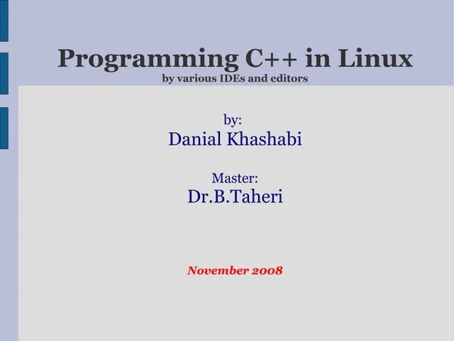Programming In Linux Presentation Odp