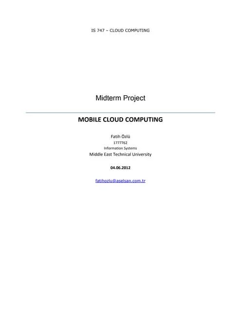 Mobile Cloud Computing Pdf