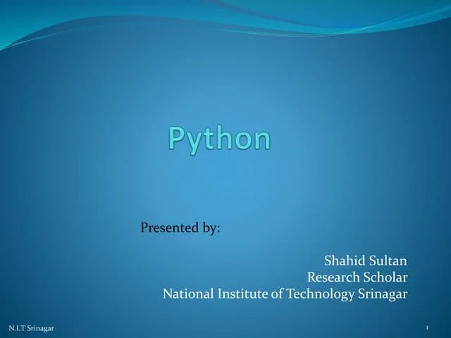 Python Programming Pptx