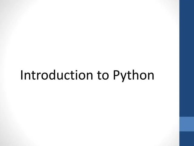 A Comprehensive Python Introduction Pptx
