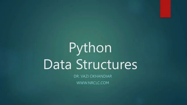 Python Data Structures And Algorithms Pptx