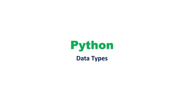 Python Data Types Pptx