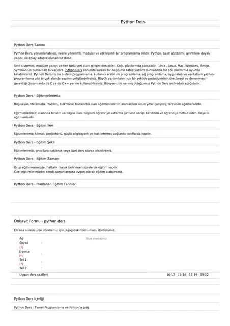 Python Ders Pdf