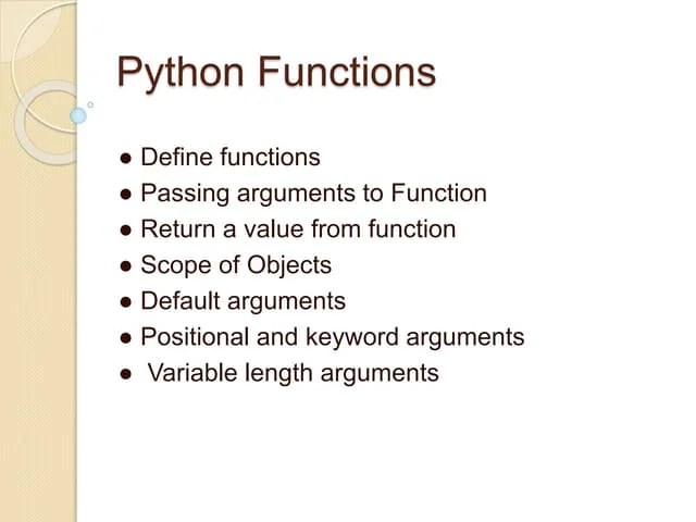 Python Functions Pptx