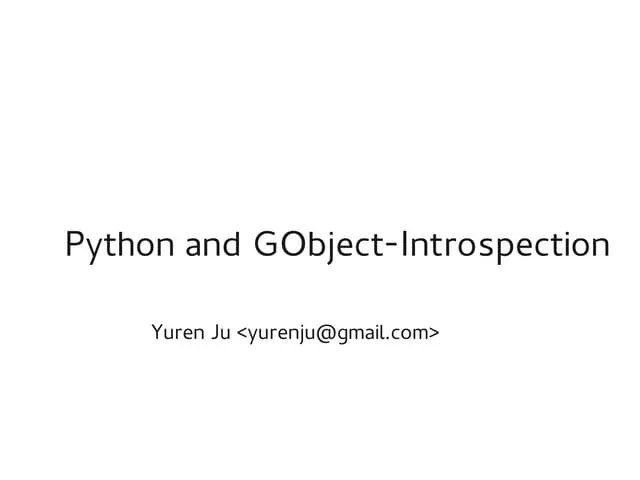 Python And Gobject Introspection Pdf
