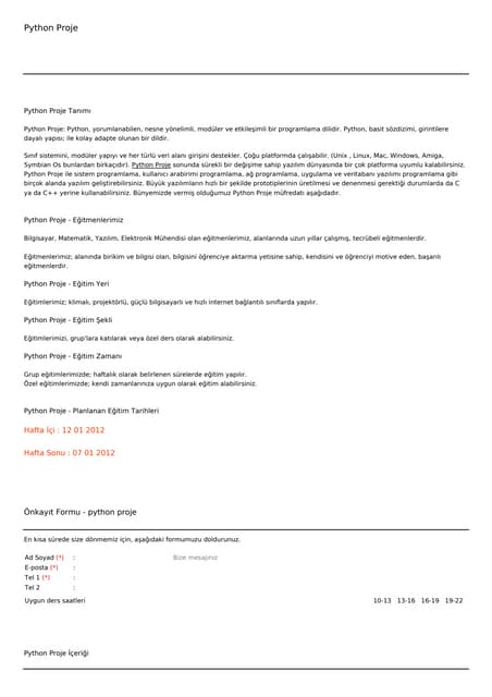Python Proje Pdf