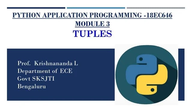 Tuples In Python 2 Object Oriented Programming Pptx