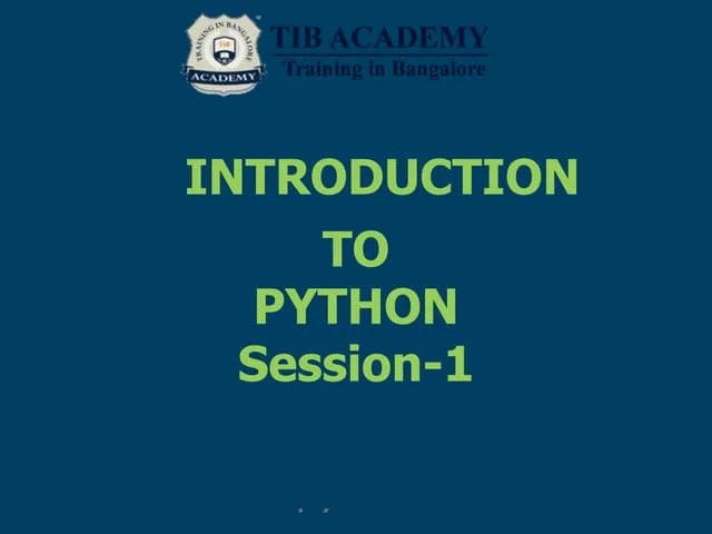 Python Tutorial For Beginners Tib Academy Pptx