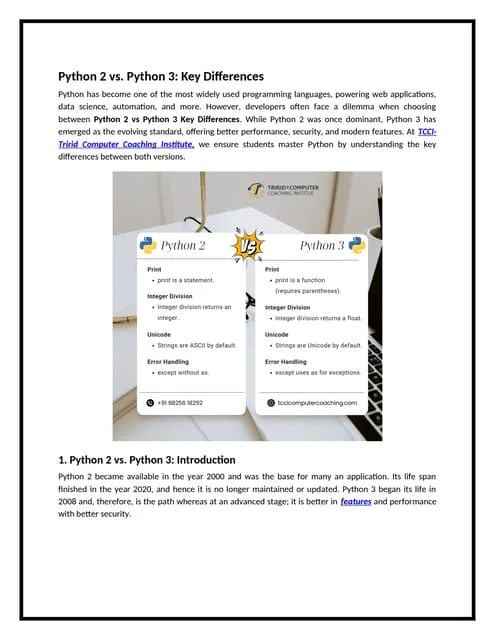 Python 2 Vs Python 3 Key Differences Doc