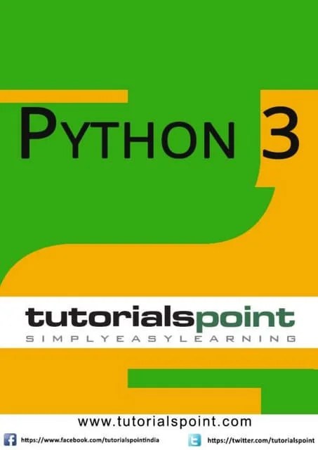 Python 3 Tutorialspoint Full Cource Book Pdf