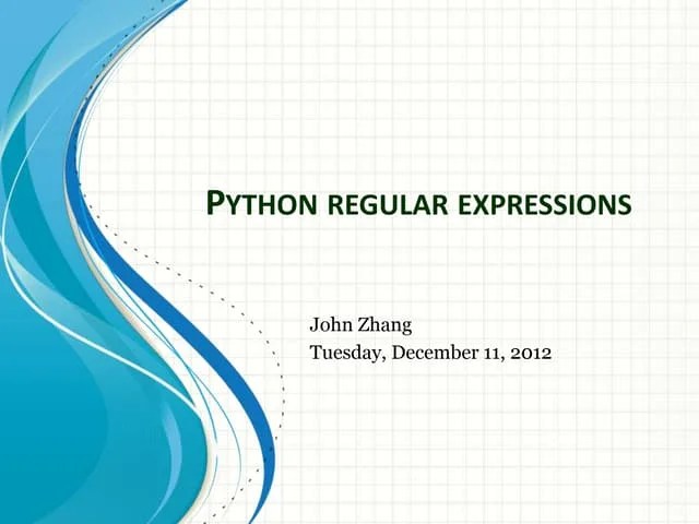 Python Regular Expression Pptx