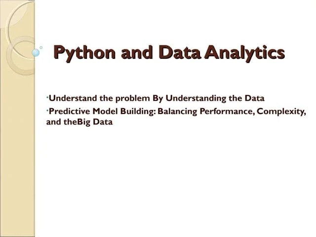 Python And Data Analytics Ppt
