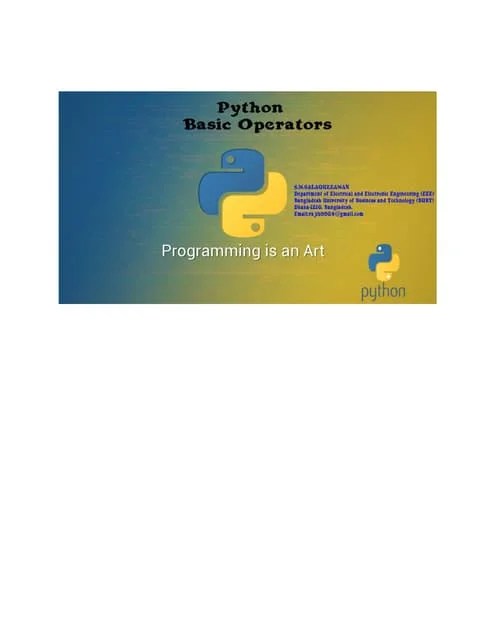 Python Basic Operators Pdf Programming Languages Computing