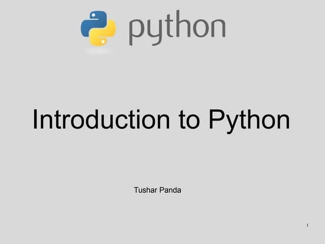 Introduction To Python For Beginners Pptx