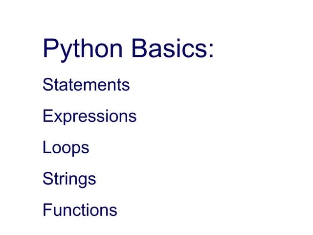 Python Basics Pptx