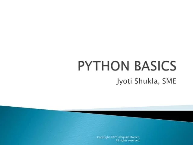 Python Basics Pptx