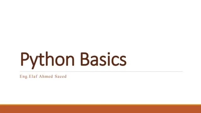 Python Basics Pptx