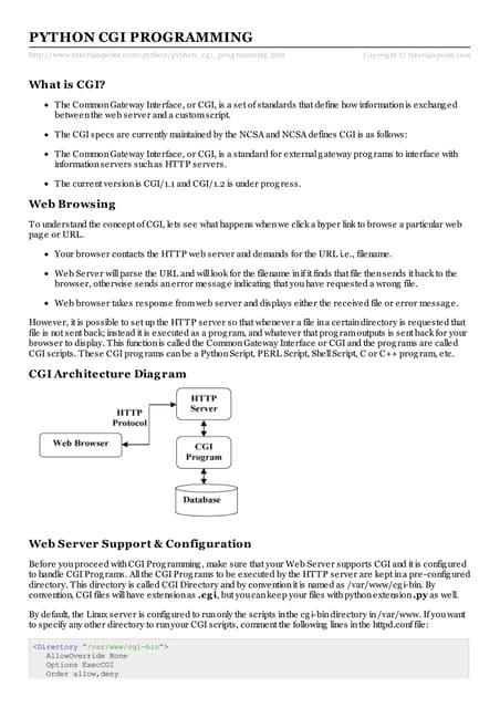 Python Cgi Programming Pdf