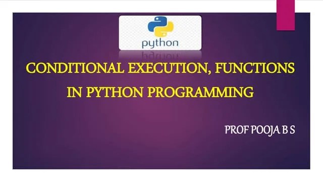 Python Conditionals And Functions Pptx