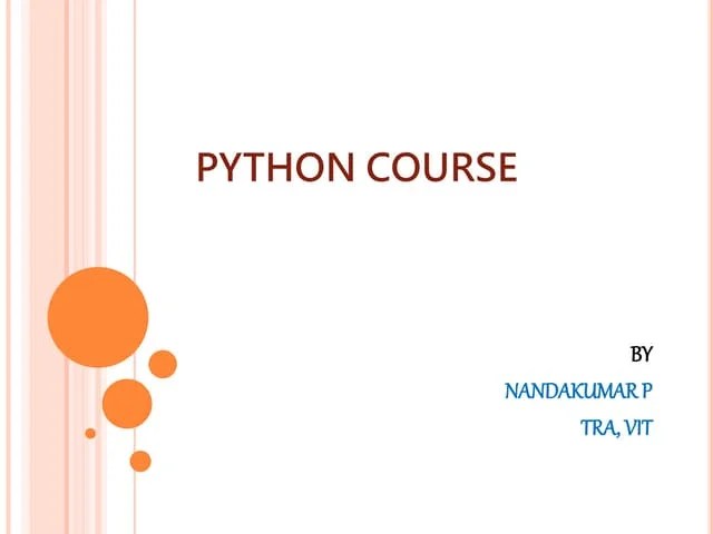 Python Course For Beginners Pptx