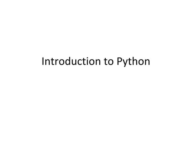 Python First Day Ppt
