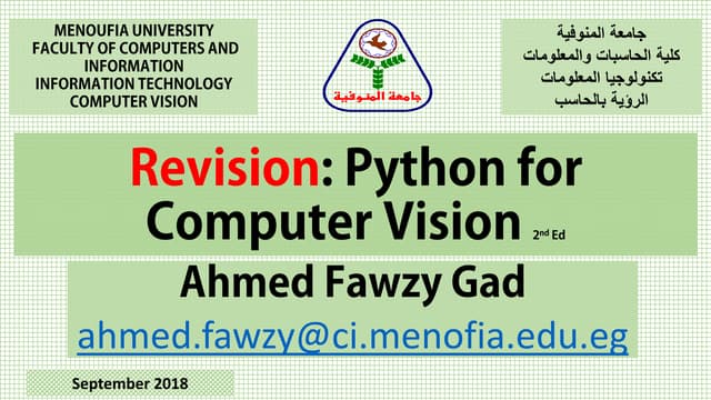 Python For Computer Vision Revision 2nd Edition Pdf