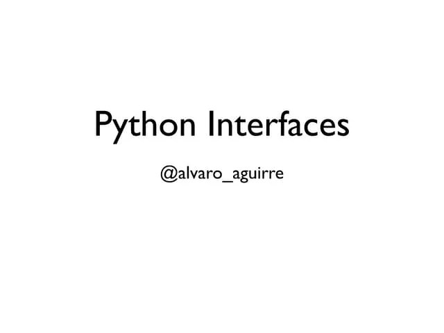 Python Interfaces Pdf