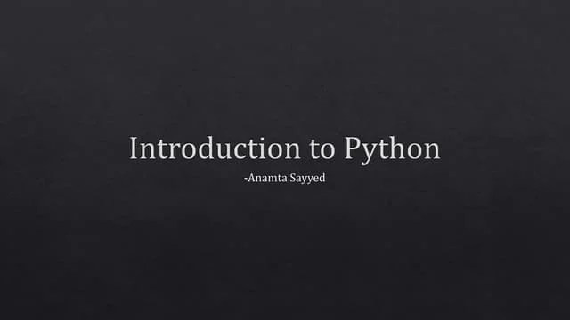 Python Introduction Pptx