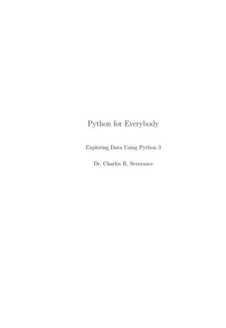 Python For Everybody Pdf