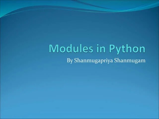 Python Modules Ppt