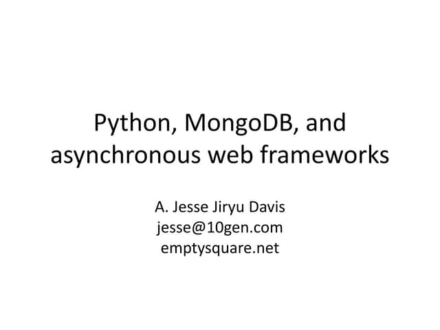 Async Programming And Python Pptx