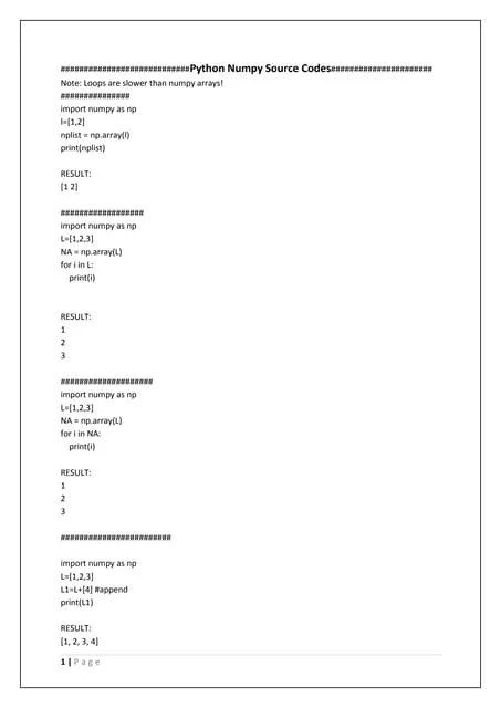 Python Numpy Source Codes Pdf