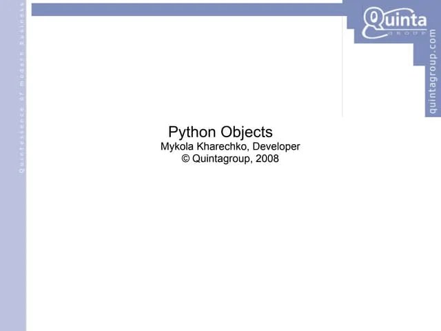 Python Objects Ppt