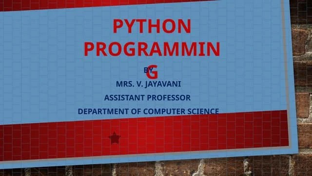 Python Programming Variables Objects And Classes Pptx