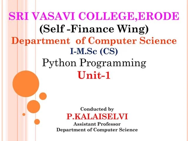 Python Programming Msc Cs Pdf