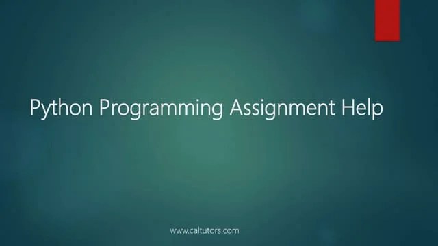 Python Programming Assignment Help Pptx