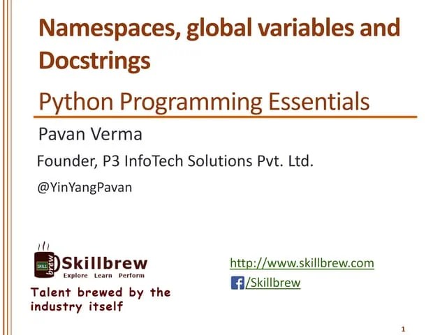 Python Programming Essentials M19 Namespaces Global Variables And