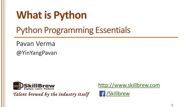Python Programming Essentials M2 Introduction To Python Pptx