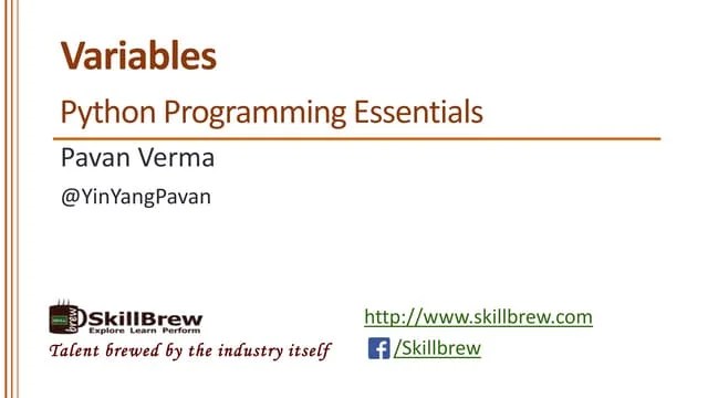 Python Programming Essentials M5 Variables Pptx