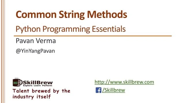 Python Programming Essentials M8 String Methods Ppt