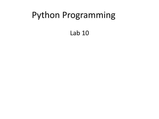 Python Programming Lab 6 Pptx