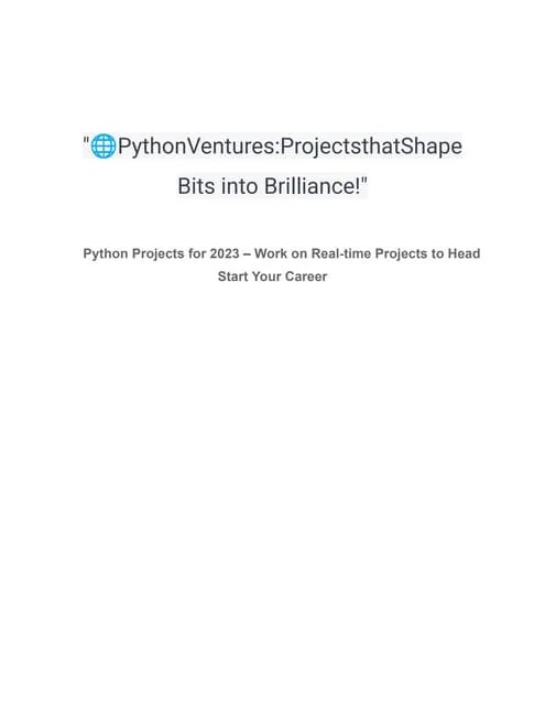 Python Projects With Source Code Pdf