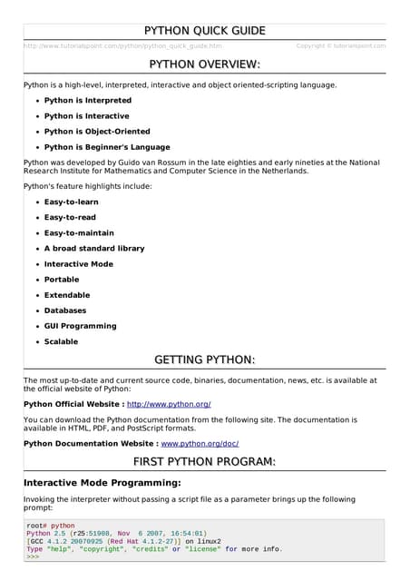 Python Quick Guide Pdf